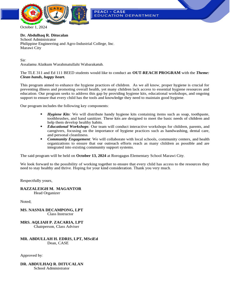 Outreach Letter TLE | PDF