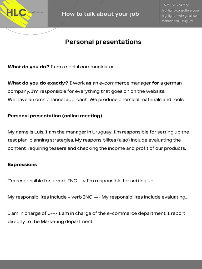 Personal Introductions and Meetings MANUAL 1 | PDF