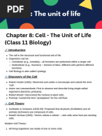 Class 9 Cell Theory and Structure Notes | PDF | Cell (Biology) | Organelle