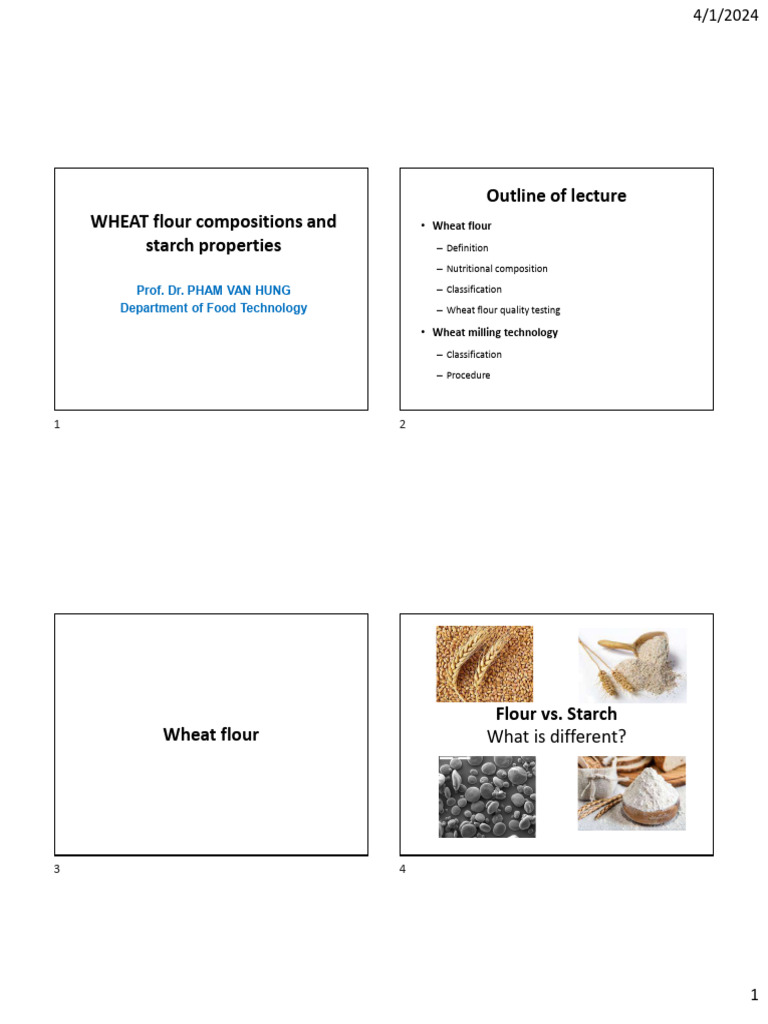 Wheat Flour Composition and Properties | PDF | Flour | Whole Grain