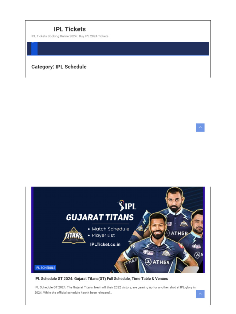 IPL Schedule 2024 in PDF | PDF | Cricket | Ball And Bat Games