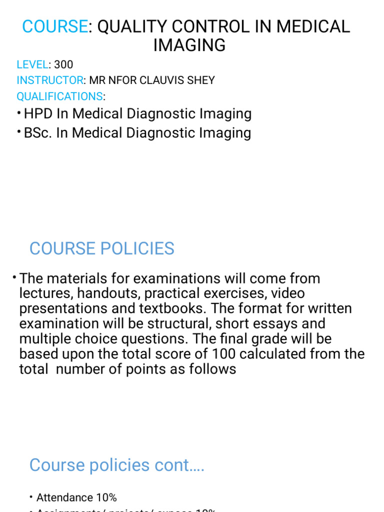 Quality Control in X-Ray Machine | PDF