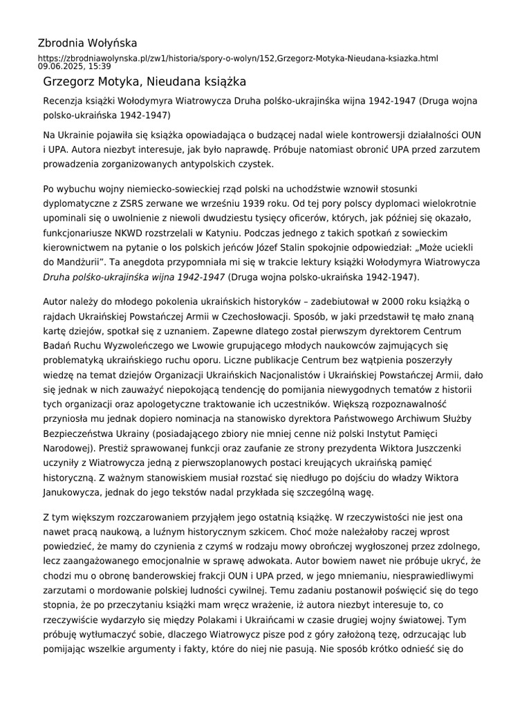 Grzegorz Motyka Nieudana Ksiazka | PDF