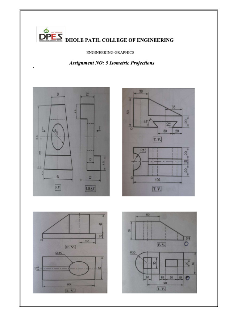 Asssignment On Isometric Projection | PDF