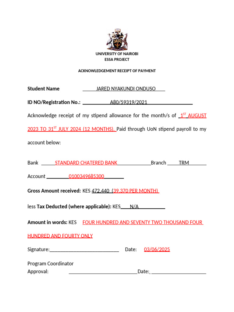 ESSA Acknowledgement Receipt | PDF