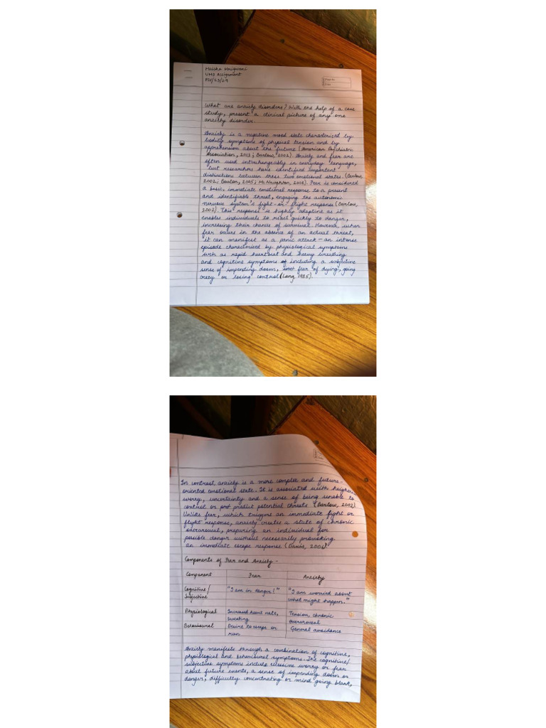 Anxiety Assignment UMD | PDF