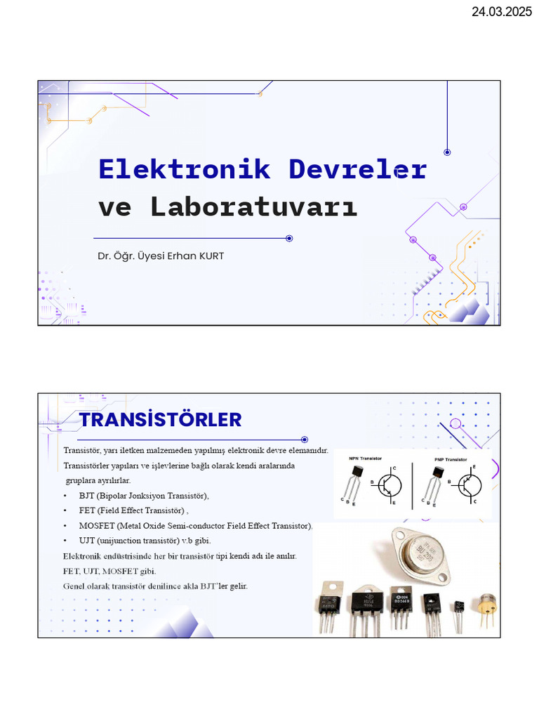 6.hafta - Elektronik Devreler | PDF