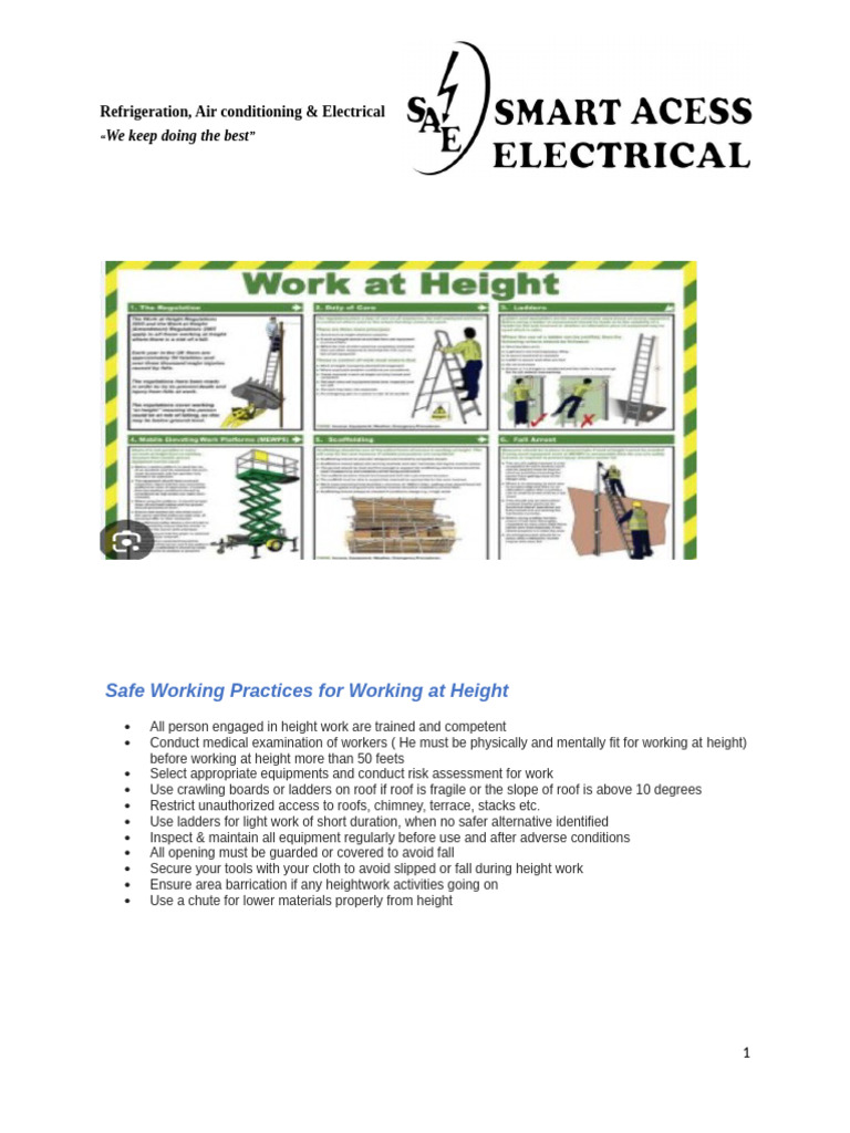 Toolbox Talk - Work at Height | PDF