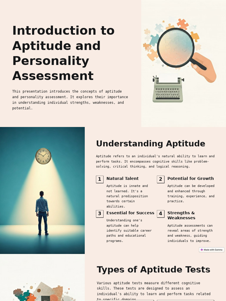 Introduction To Aptitude and Personality Assessment | PDF | Educational ...