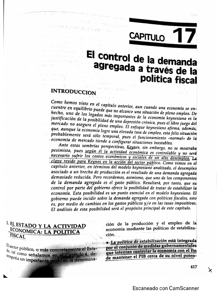 Cap 17 - Estado y Politica Fiscal | PDF