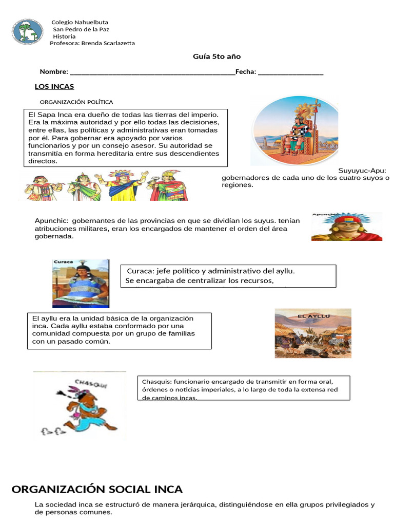 guia de 5 incas | PDF | Imperio Inca