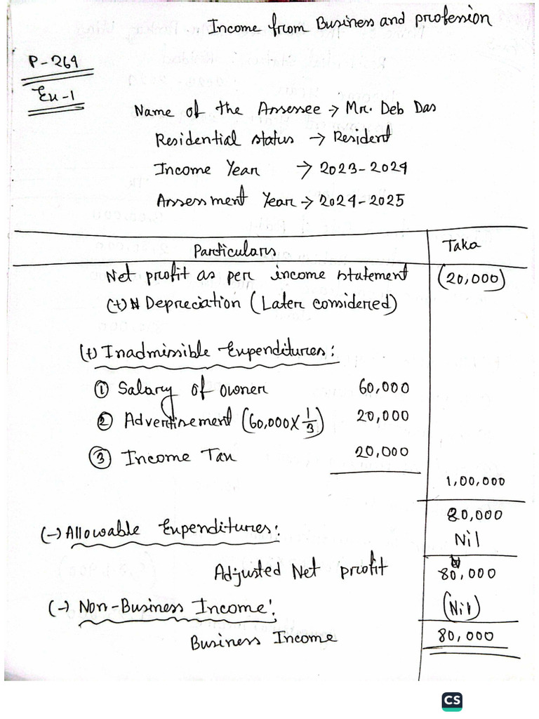 Income From Business and Profession | PDF