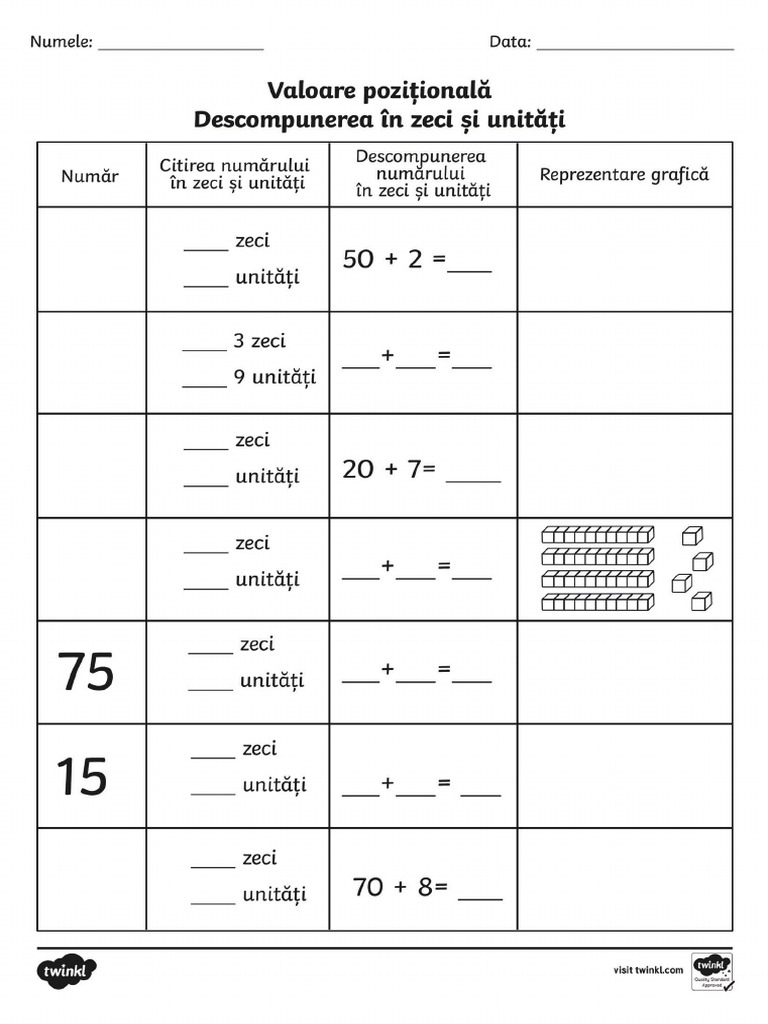 t2 e 294 Descompunerea in Zeci Si Unitati Fisa de Lucru Ver 1 | PDF