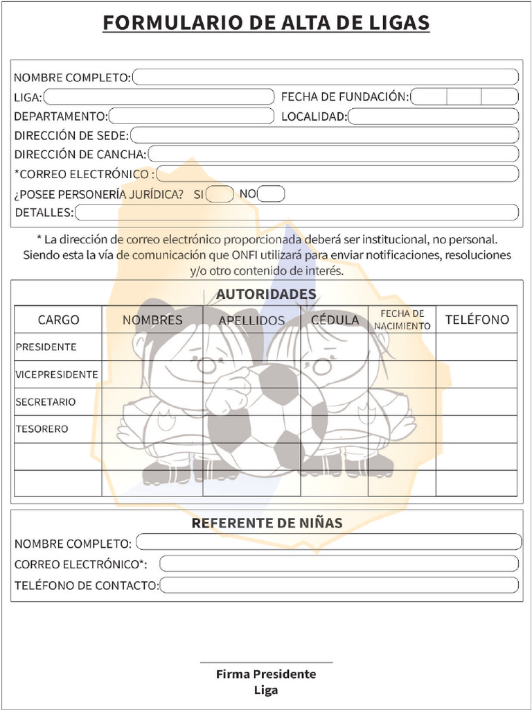 Formulario ALTA Ligas | PDF