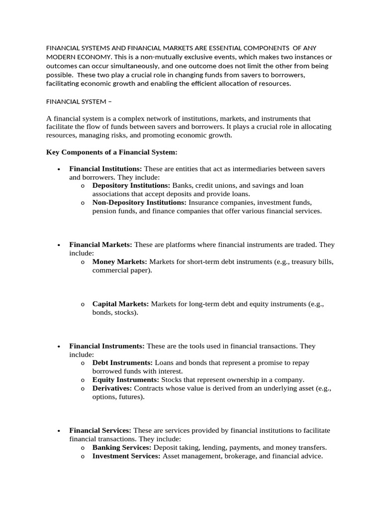 Understanding Financial Systems and Markets | PDF | Climate Change ...