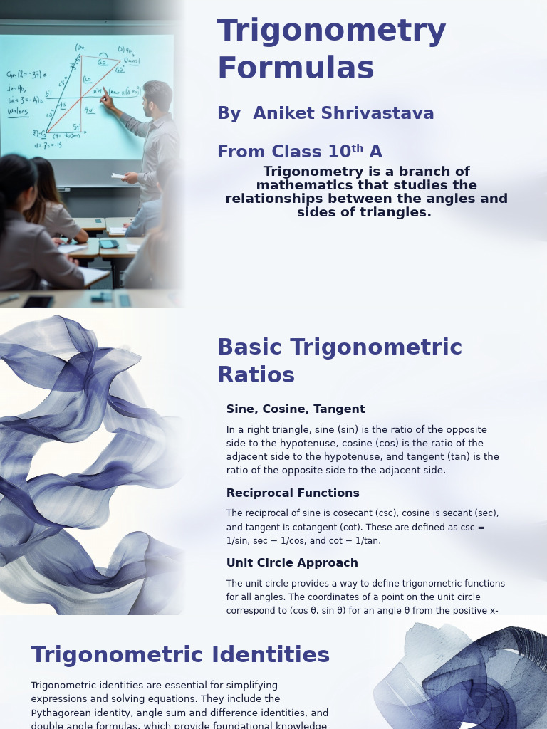 Trigonometry Formulas | PDF | Trigonometric Functions | Trigonometry