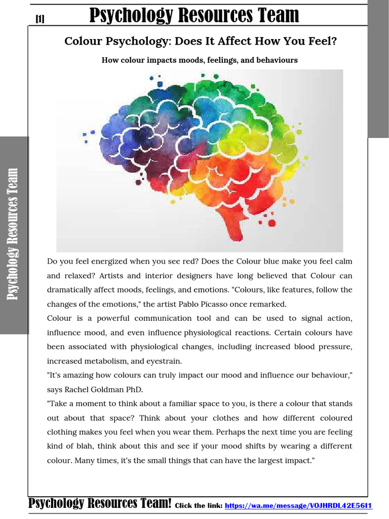 Color Psychology Does It Affect How You Feel | PDF | Feeling | Color