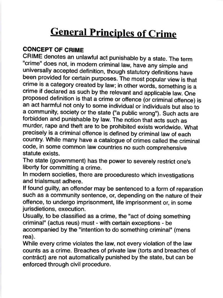 General Principles of Crime | PDF