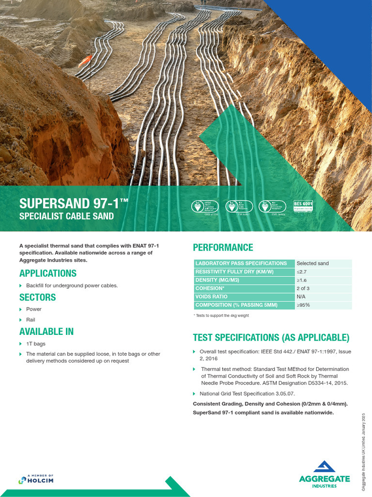 Specialist Cable Sand for Power Applications | PDF | Waste | Recycling