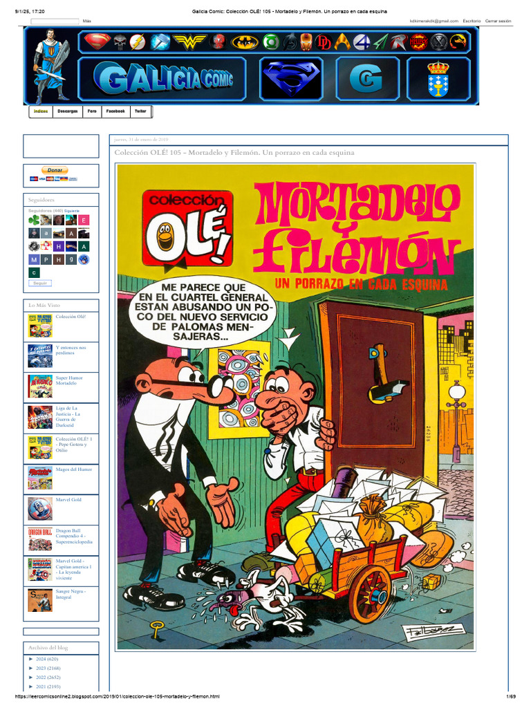 Galicia Comic - Colección OLÉ! 105 - Mortadelo y Filemón. Un Porrazo en Cada Esquina | PDF ...