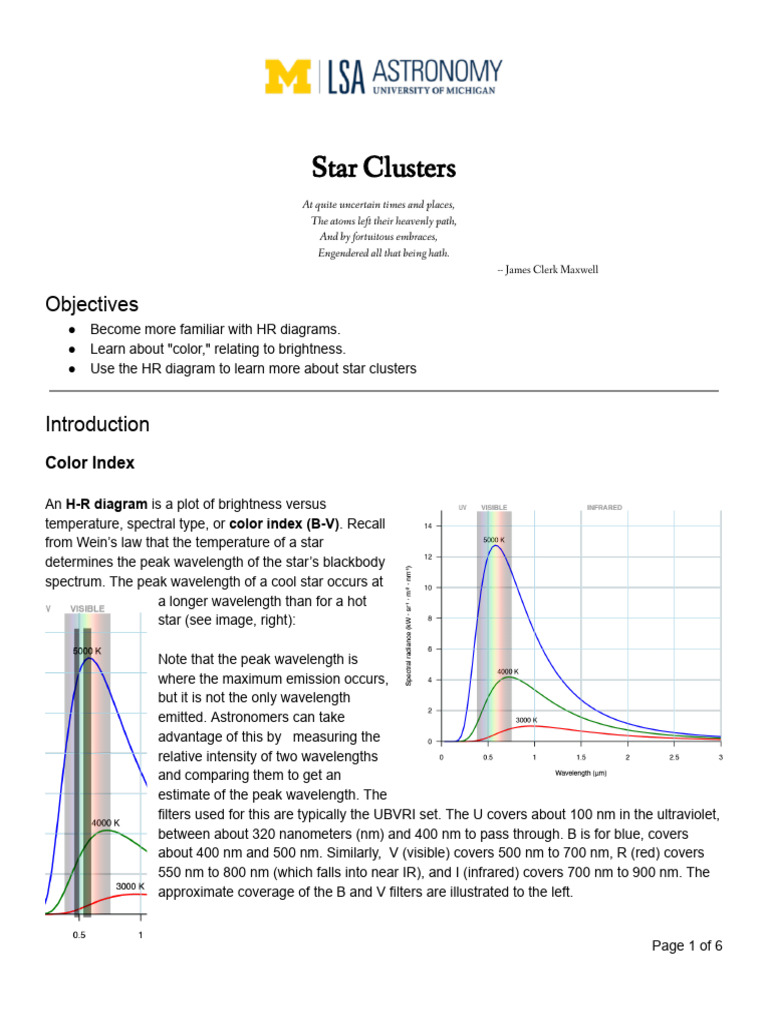 Umich StarClusters - Intro | PDF | Stars | Apparent Magnitude