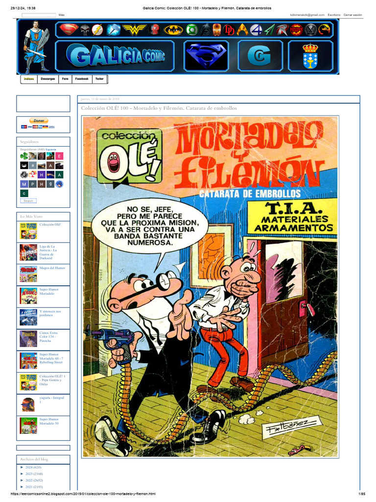 Galicia Comic - Colección OLÉ! 100 - Mortadelo y Filemón. Catarata de Embrollos | PDF | Títulos ...