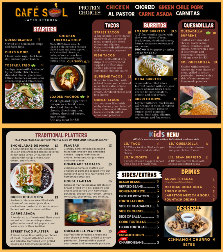 January Cafe Sol Lunch-Dinner Menu | PDF