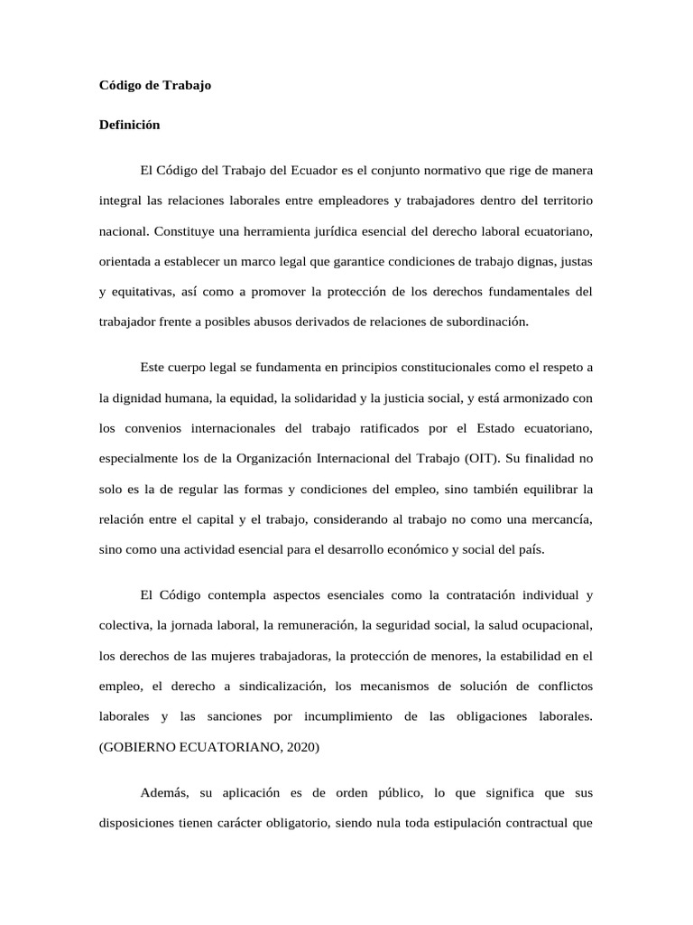 Código de Trabajo | PDF | Derecho laboral | Labor