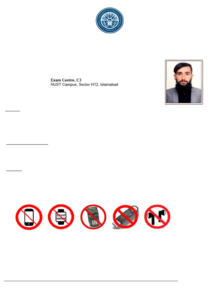Admit-Card of NUST | PDF