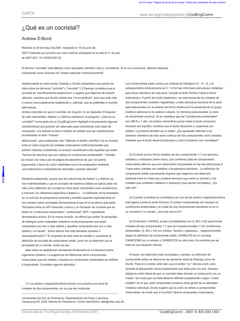 Co Cristales | PDF | Moléculas | Cristal