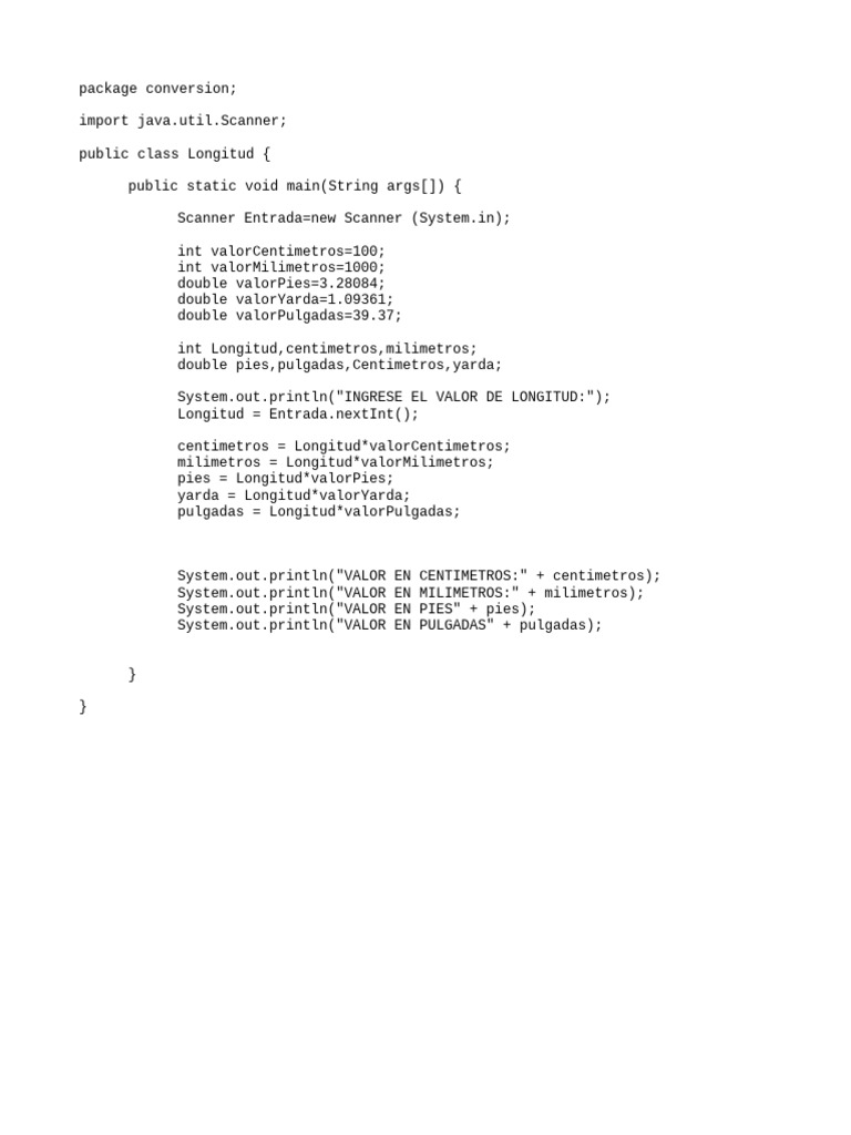 Conversion de Longitudes | PDF