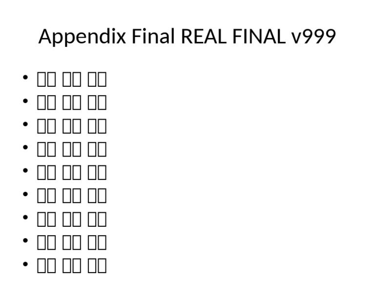 Appendix Final Real Final v999 | PDF
