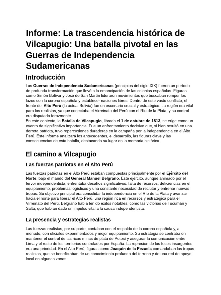 Batallaa VILlCAPUGIO | PDF | Perú | Conflictos del segundo milenio