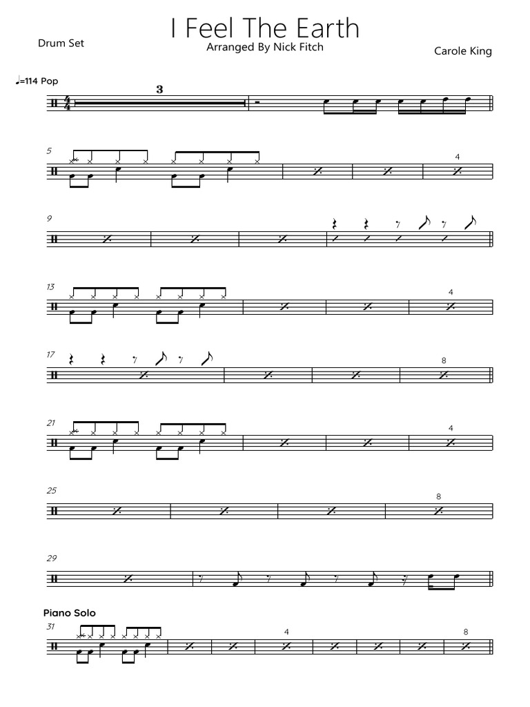 I Feel The Earth 10 01 - Drum Set | PDF