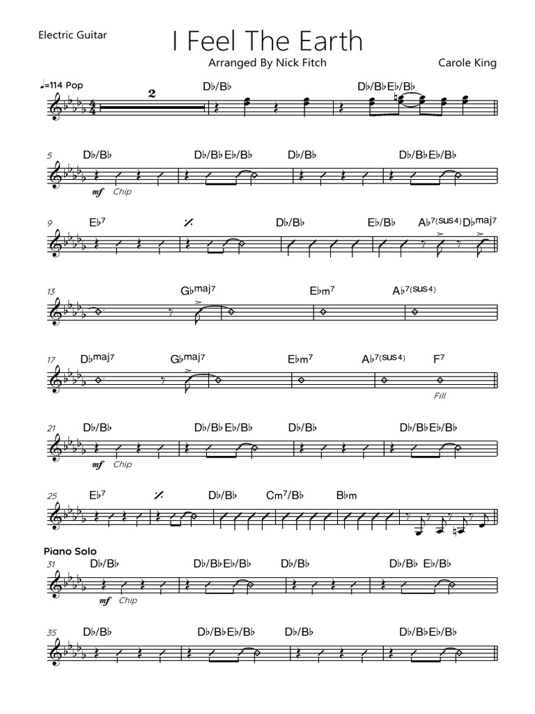 I Feel The Earth 10 01 - Electric Guitar | PDF