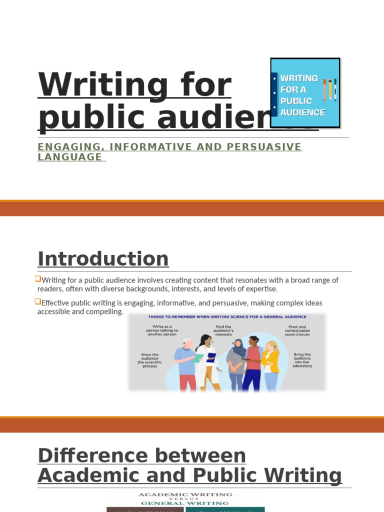 Writing For Public Audience | PDF | Human Communication | Cognition