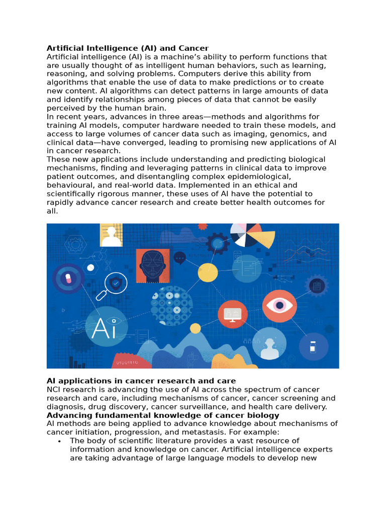 Artificial Intelligence and Cancer Detection | PDF | Artificial ...