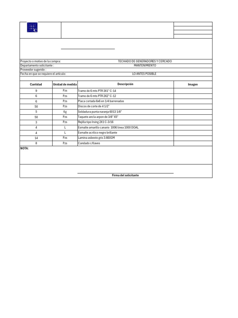 Abr-008 Techado de Generadores y Cercado | PDF