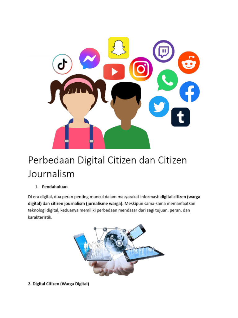 Perbedaan Digital Citizen Dan Citizen Journalism | PDF