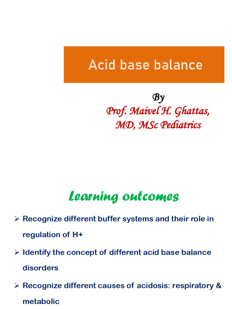 Acid Base Balance Horus | PDF | Buffer Solution | Acid