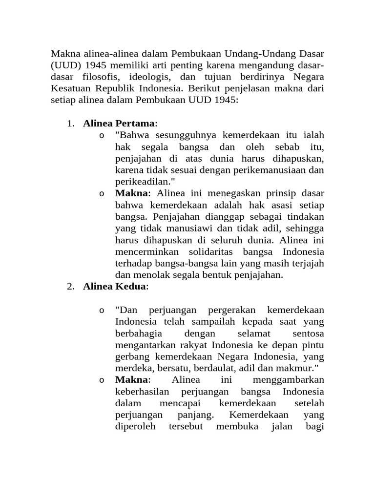 Makna Alinea Kedua UUD 1945 | PDF