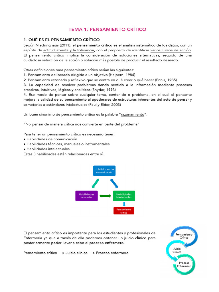 Tema 1 | PDF | Pensamiento | Pensamiento crítico