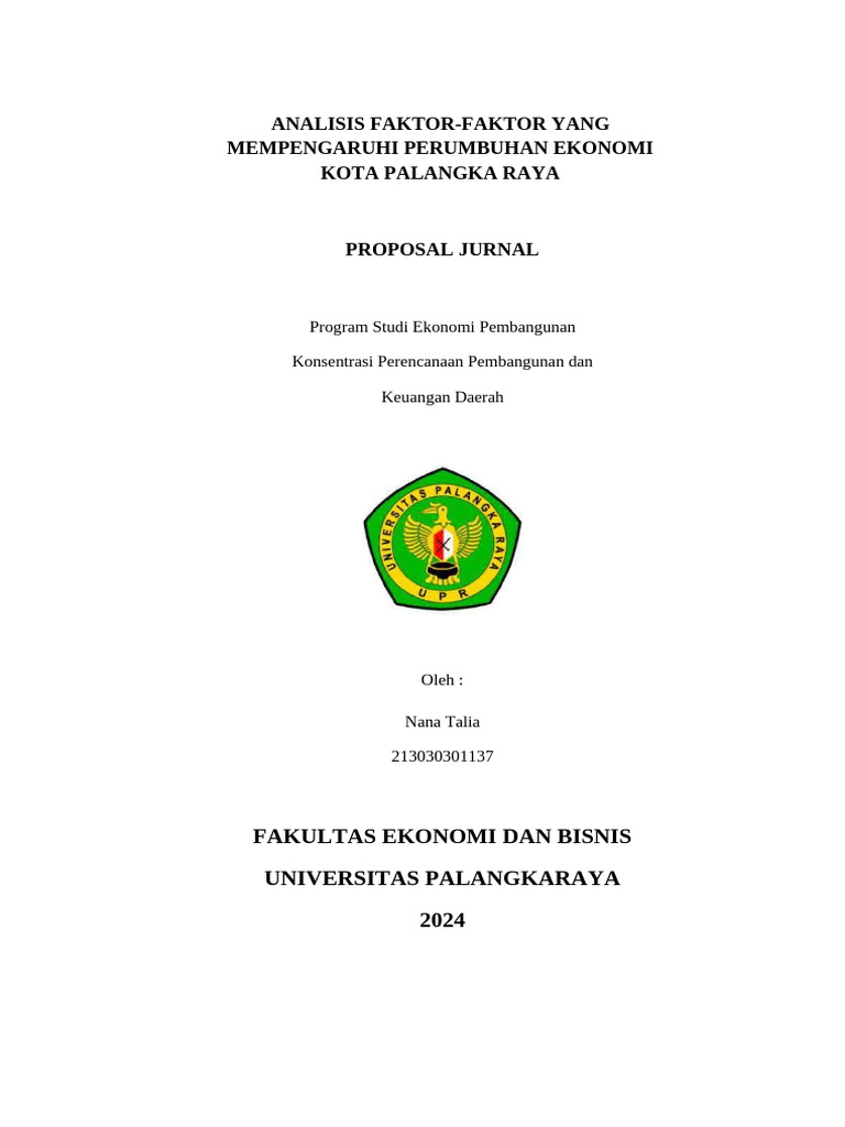 Faktor Pengaruh Pertumbuhan Ekonomi Palangka Raya | PDF