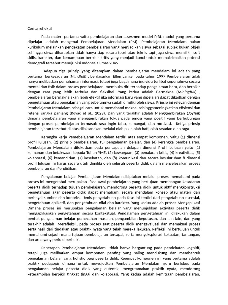 Cerita Reflektif | PDF