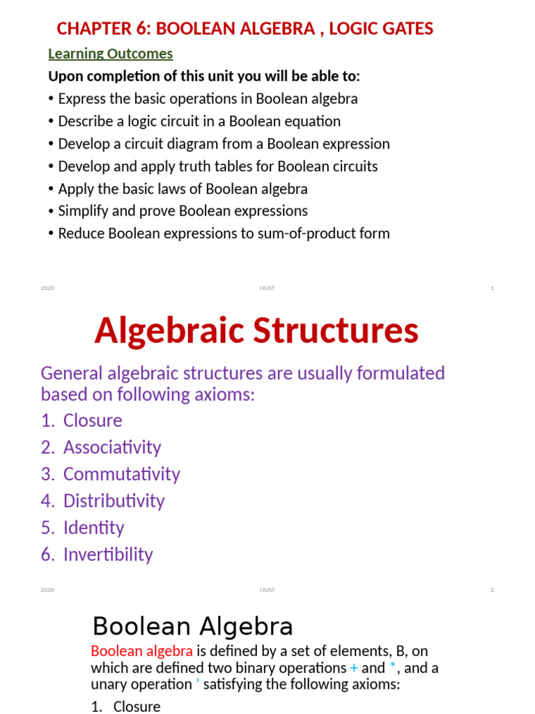 MCI511S Chapter 6 Notes-1 | PDF | Boolean Algebra | Teaching Mathematics