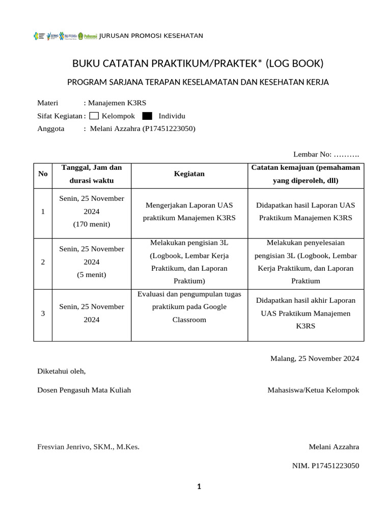 Logbook Praktikum Mk3rs | PDF