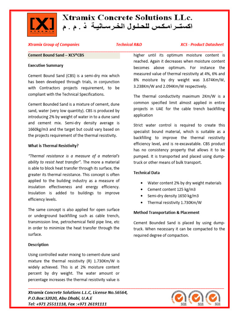 Cement Bound Sand GC Rev1 | PDF | Electrical Resistivity And ...