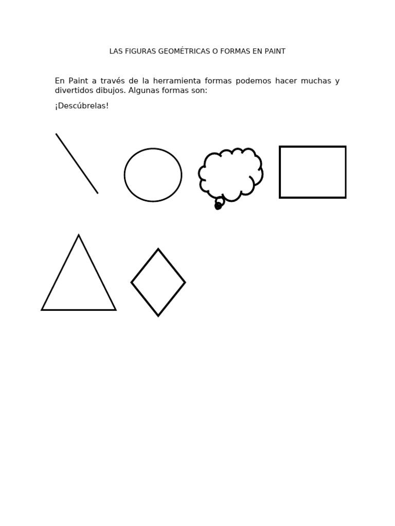 En Paint A Través de La Herramienta Formas Podemos Hacer Muchas y ...