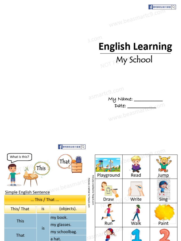 K3 - English Gramma (My School) | PDF