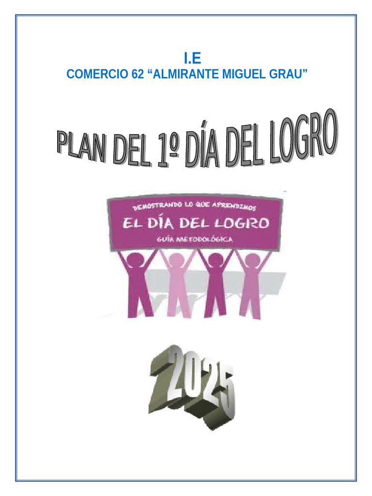 Plan Trabajo - Día Del Logro 2024 | PDF | Enseñando | Aprendizaje